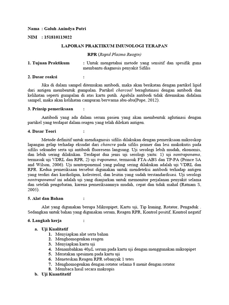 Laporan Praktikum RPR | PDF