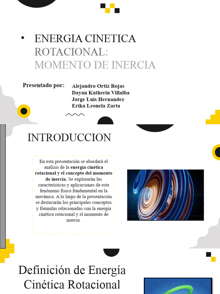 Diapositivas Fisica | PDF | Rotación | Energía cinética