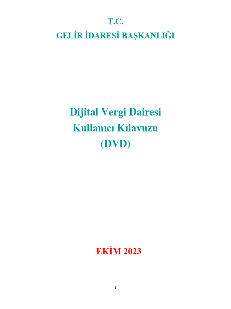 Dijital Vergi Dairesi Kullanim Kilavuzu | PDF