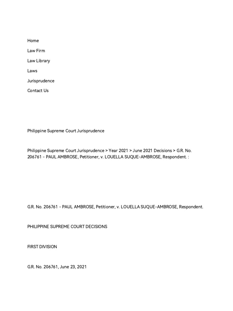 Paul Ambrose vs. Ambrose | PDF | Annulment | Lawsuit