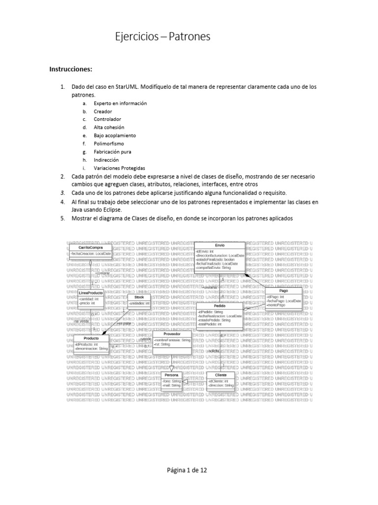 Ejercicios - Patrones: Instrucciones | PDF | Java (lenguaje de ...