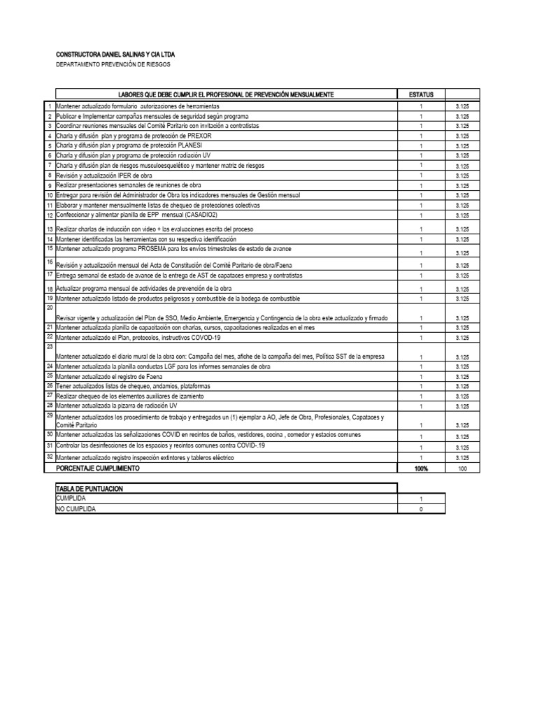 SSO-PPR-005 Detalle Labores Mensuales Prevencionista AÑO 2023 NOVIEMBRE 2023 | PDF | Negocios