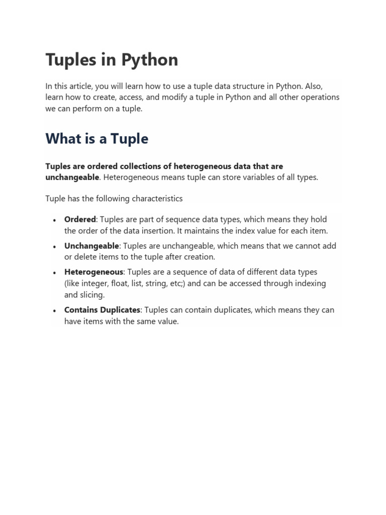 Tuple, List, Dictionary | Download Free PDF | Computer Programming | Mathematical Logic