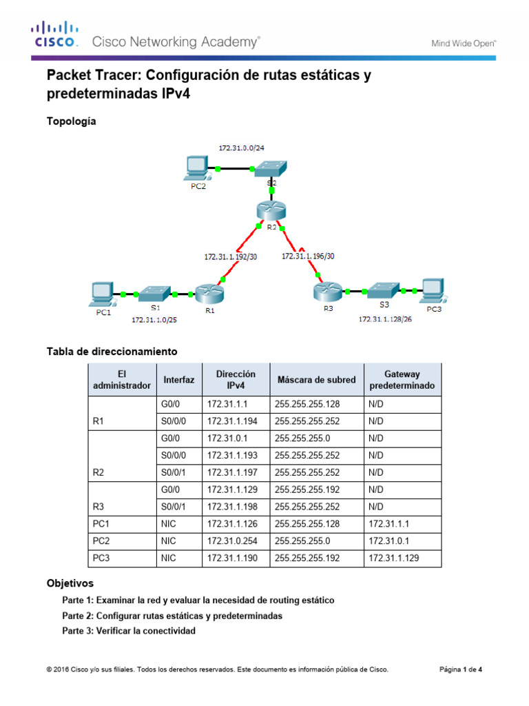 Practica1 1 RutasEstaticas MarcosCruzIanYael | PDF | Dirección IP | Enrutador (Computación)