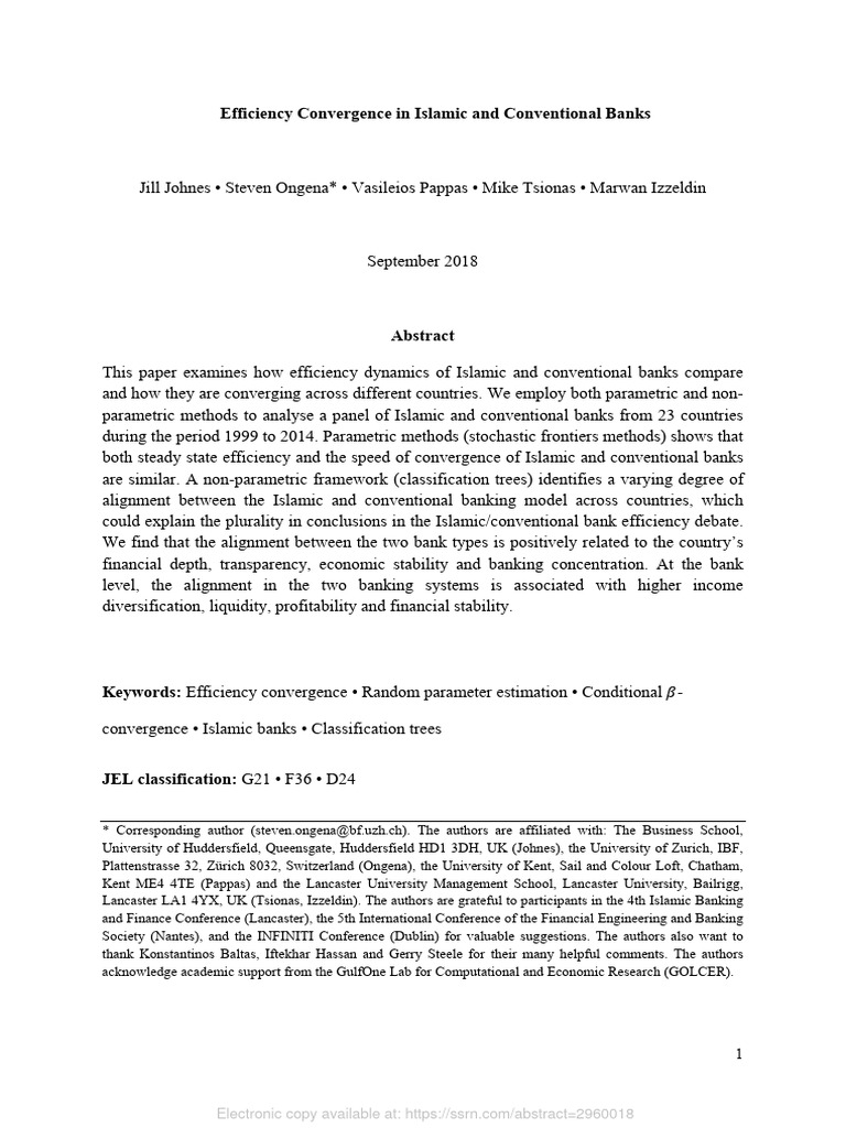 Efficiency Convergence in Islamic and Conventional | PDF | Islamic ...