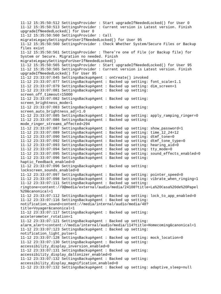 Settings Provider | PDF | Java (Programming Language) | Backup