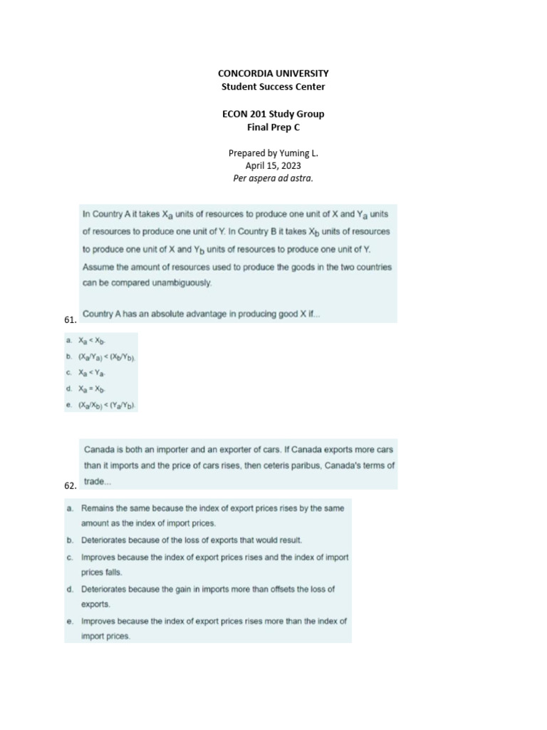 Final Prep C - Without Solution | PDF