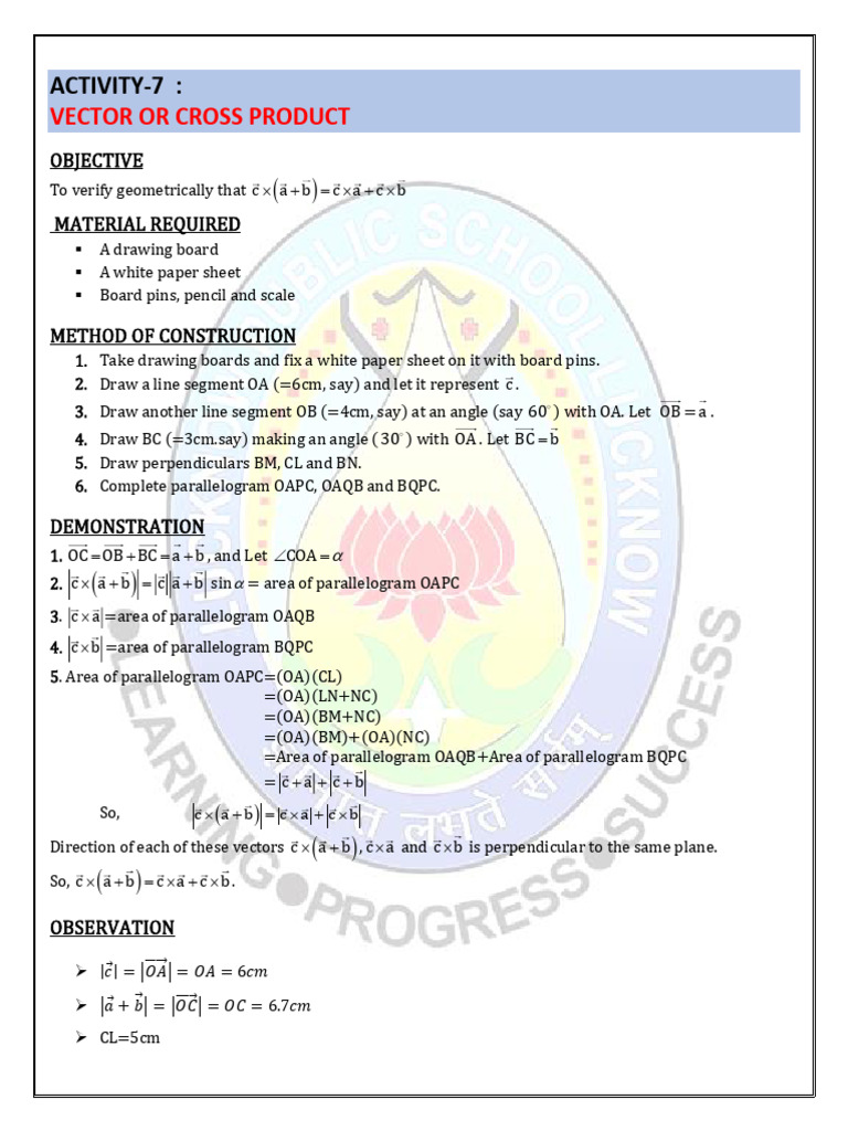Verify Vector Cross Product Properties | PDF | Abstract Algebra | Algebra