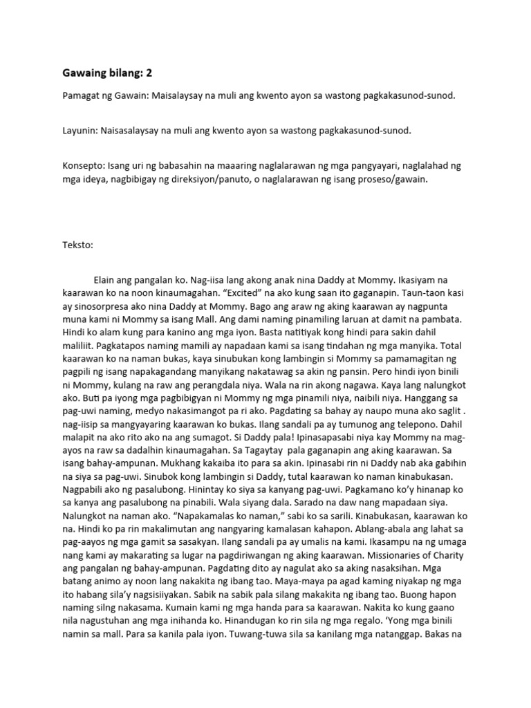 Gawaing Bilang 2 | PDF