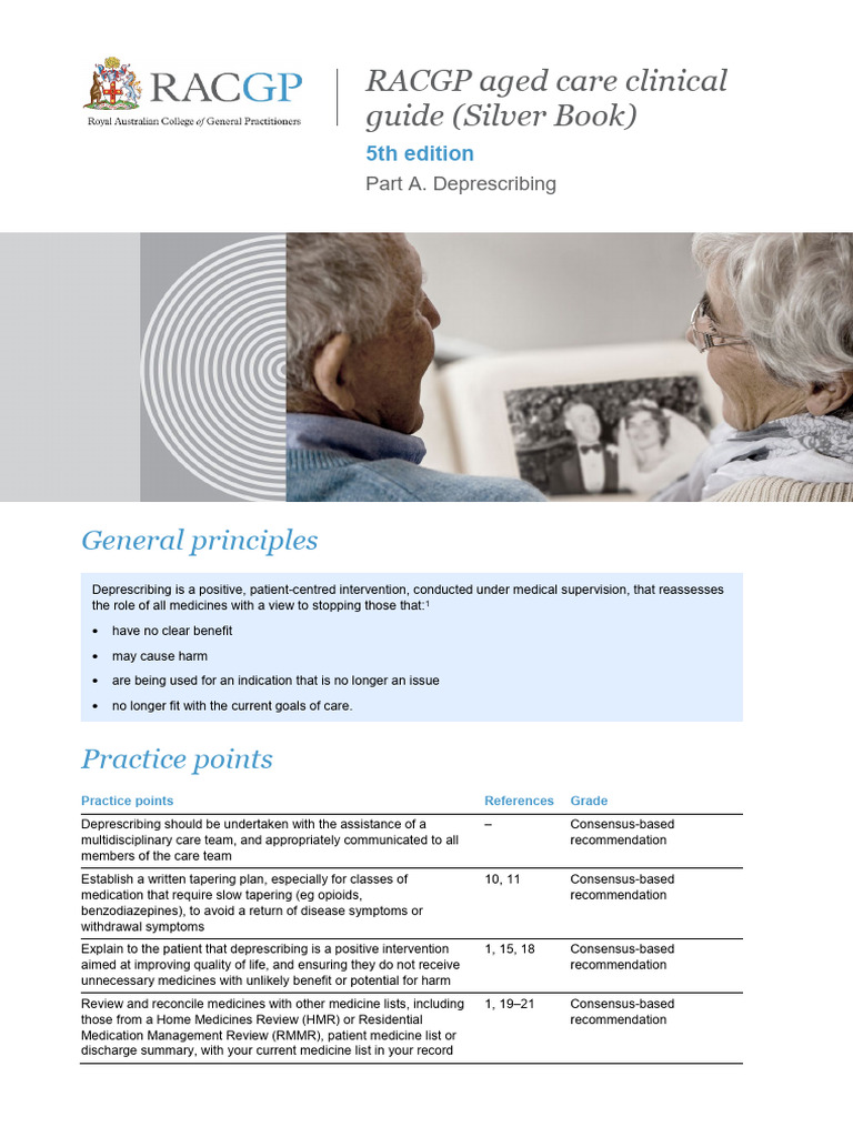Silver Book 5th Edn Part A Deprescribing | PDF | Medical Treatments ...