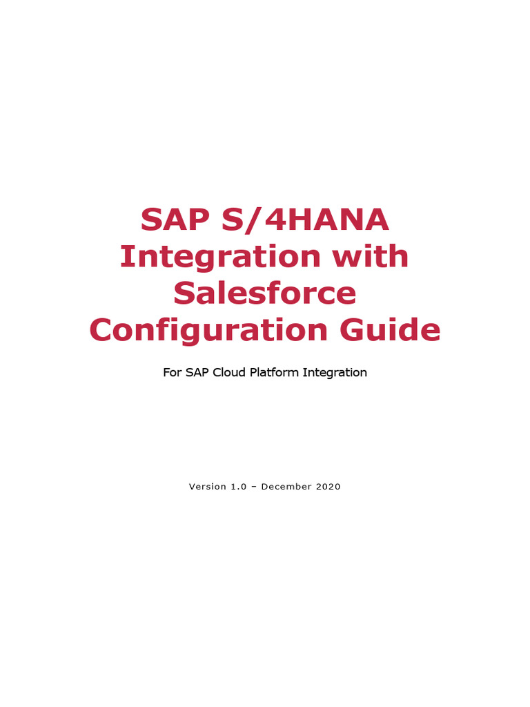 S4hana Integration With Salesforce Configuration Guide Pdf Cloud