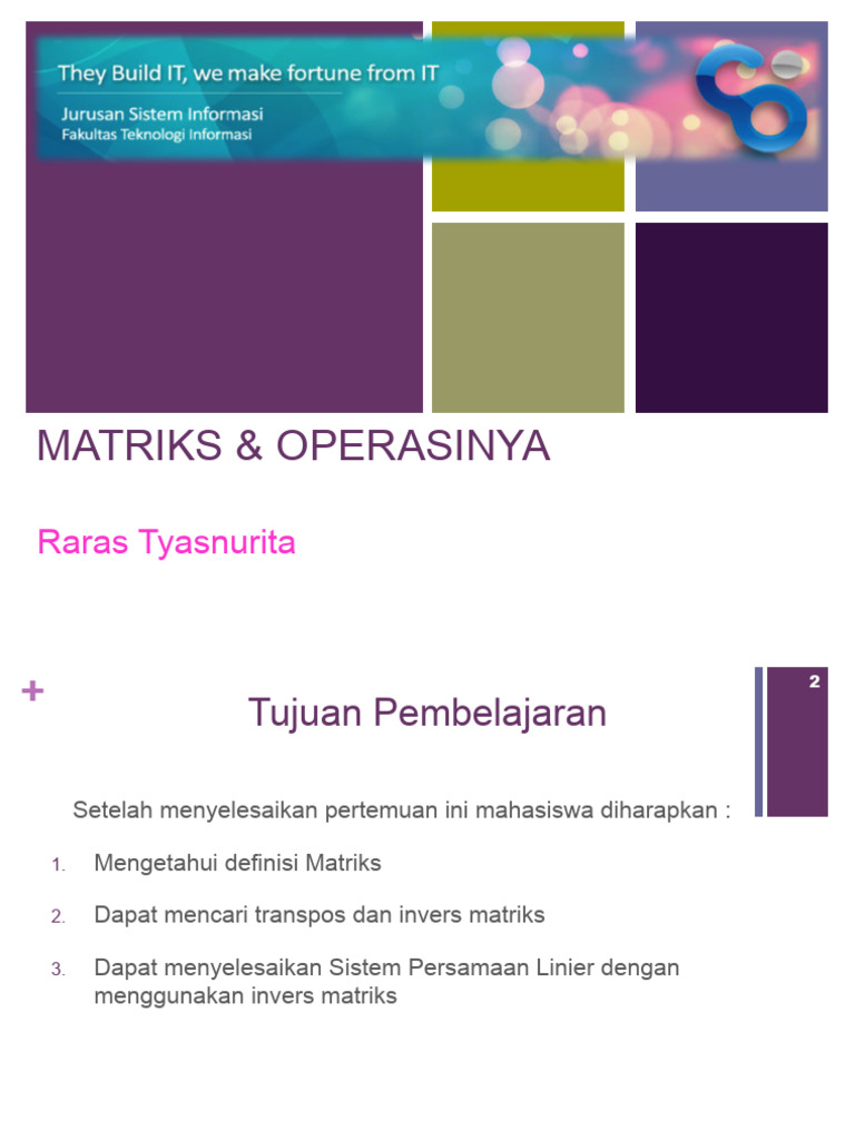 Kalin 3 Matrix | PDF | Metode & Bahan Ajar | Sains & Matematika