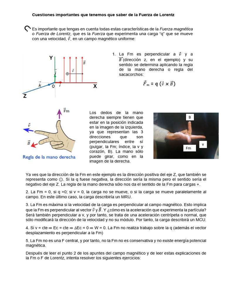 Fuerza de Lorentz 21-22 | PDF | Campo magnético | Fuerza