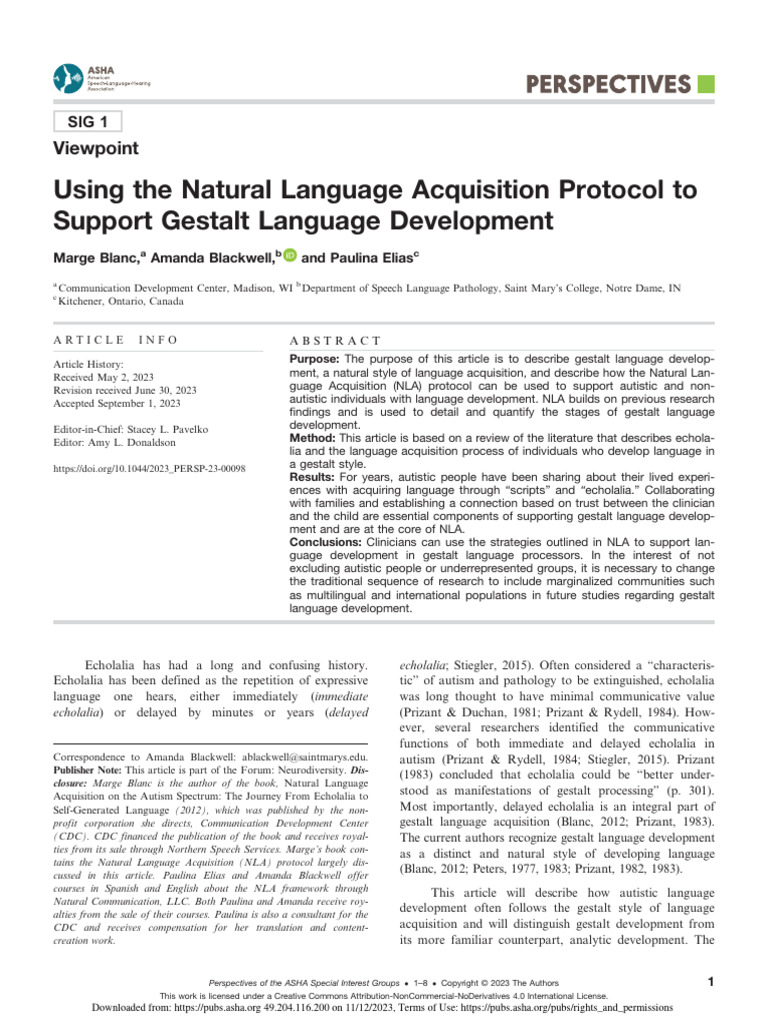 Blanc Et Al 2023 Using The Natural Language Acquisition Protocol To ...
