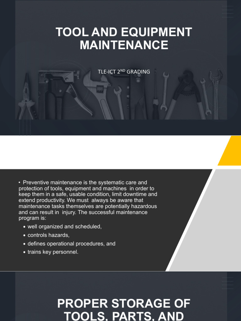 Tool and Equipment Maintenance Guide | PDF