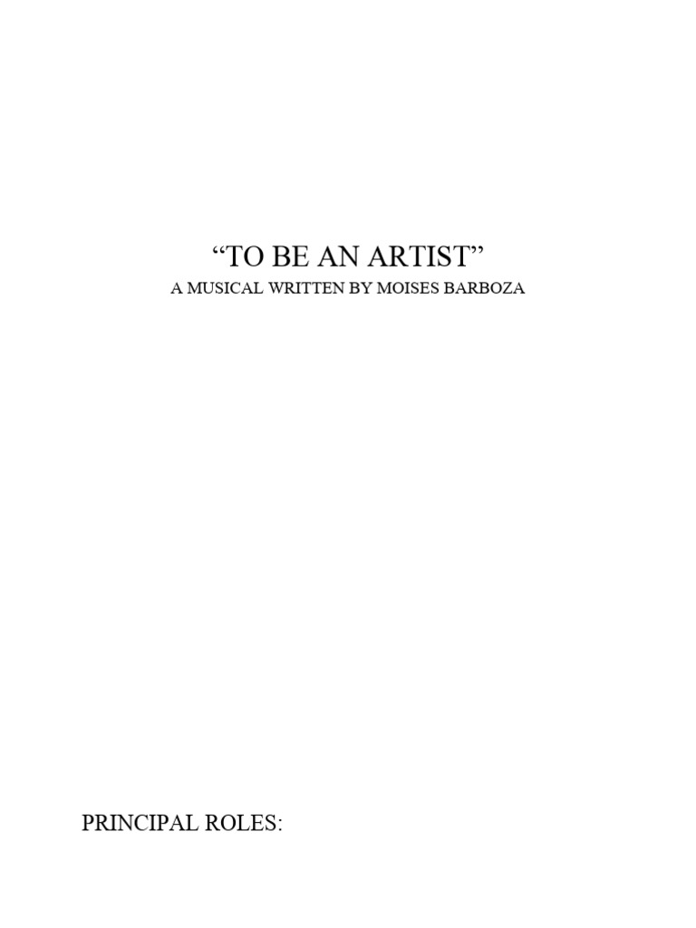 To Be An Artist" Act 1 Script | PDF | Paintings | Plastic Arts