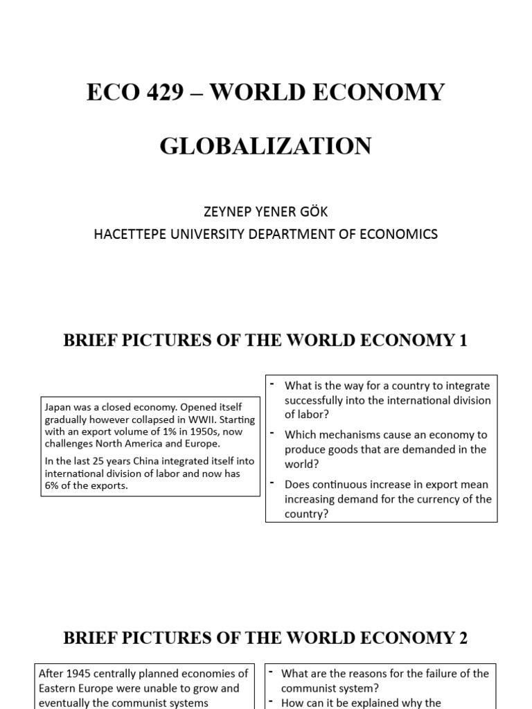 Introduction To Globalization | PDF | Globalization | Economies