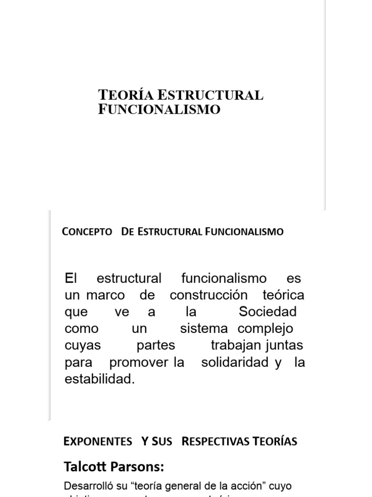 TEORÍA ESTRUCTURAL Funcionalismo | PDF | Science | Ciencias del comportamiento