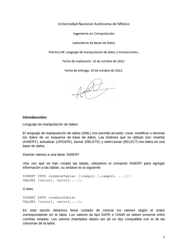 P08 LBD Gca | PDF | Modelo de datos | Gestión de tecnología de la ...