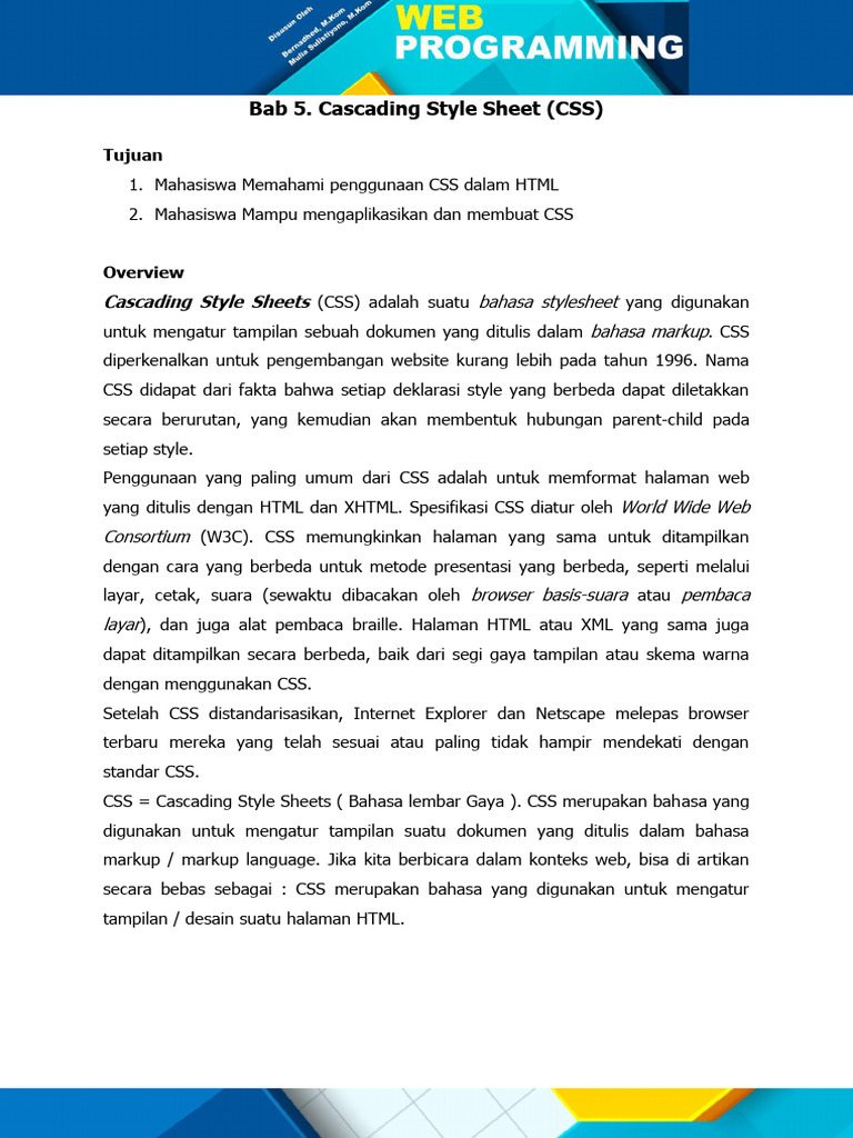 Bab 5-CSS | PDF