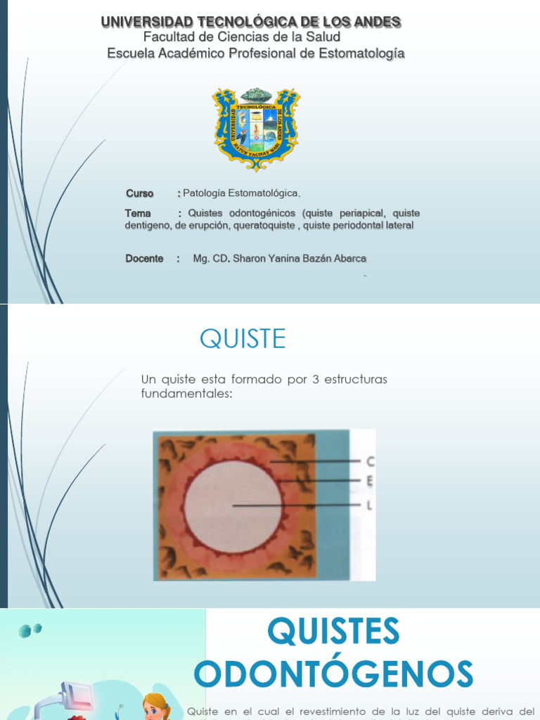 Quistes Odontogénicos Pdf Epitelio Odontología