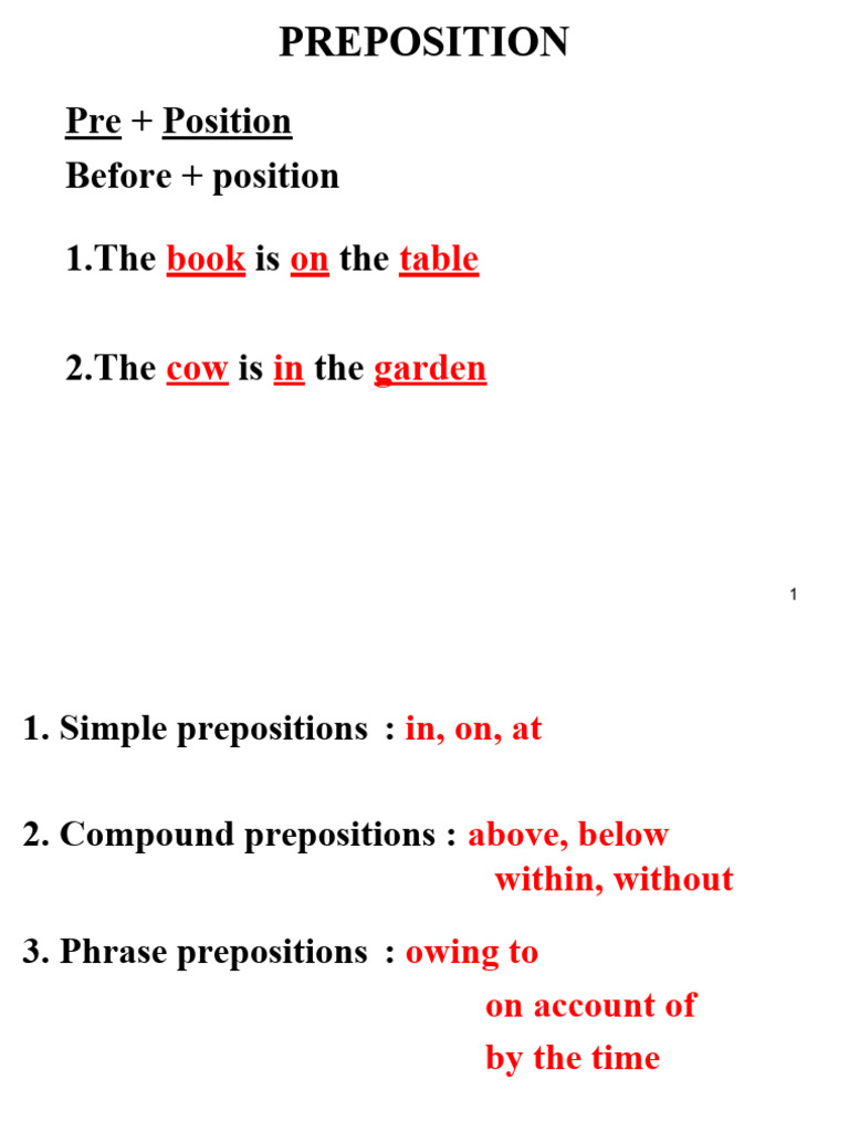 Preposition | PDF | Preposition And Postposition | Verb
