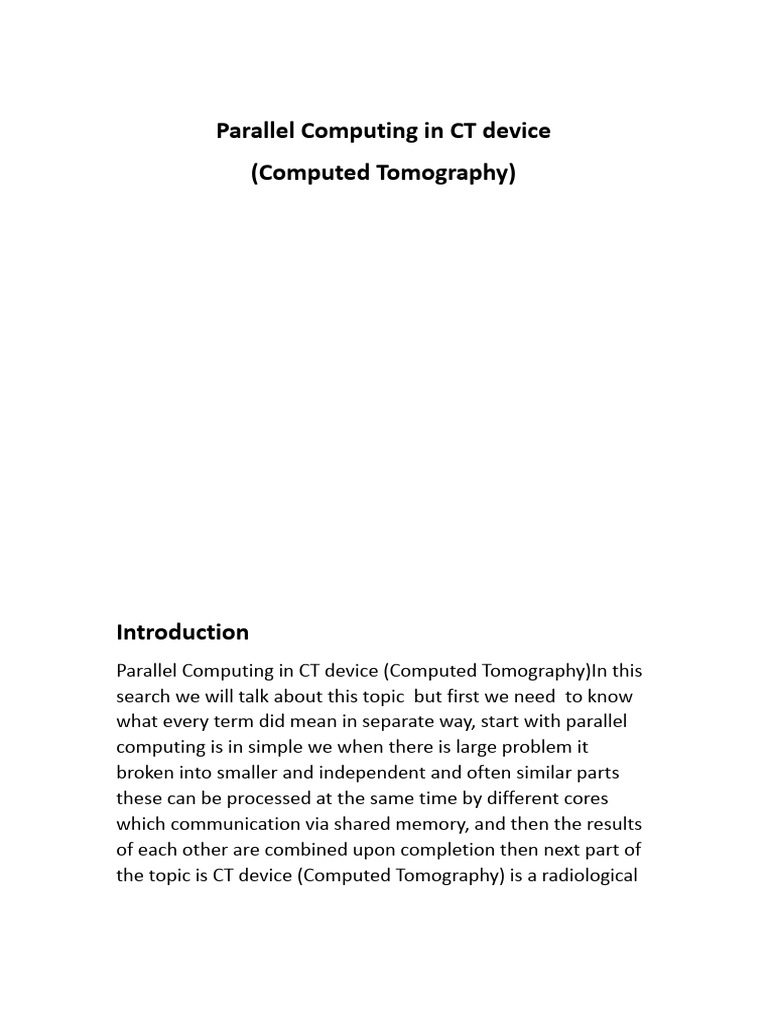 Project Parallel Computing Pdf Ct Scan Medical Imaging