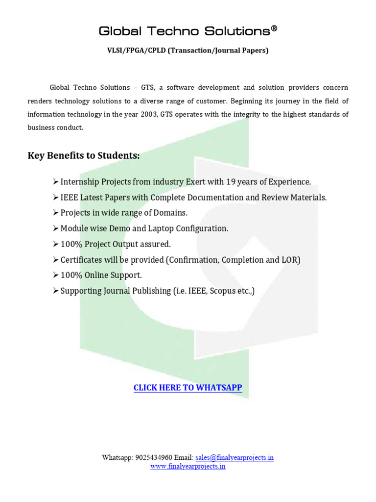 Vlsi Projects | Download Free PDF | Field Programmable Gate Array | Computer Engineering