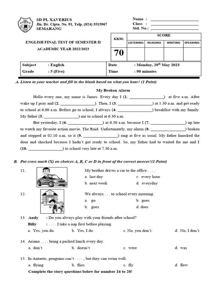 Final Exam Semester 2 2023 | PDF