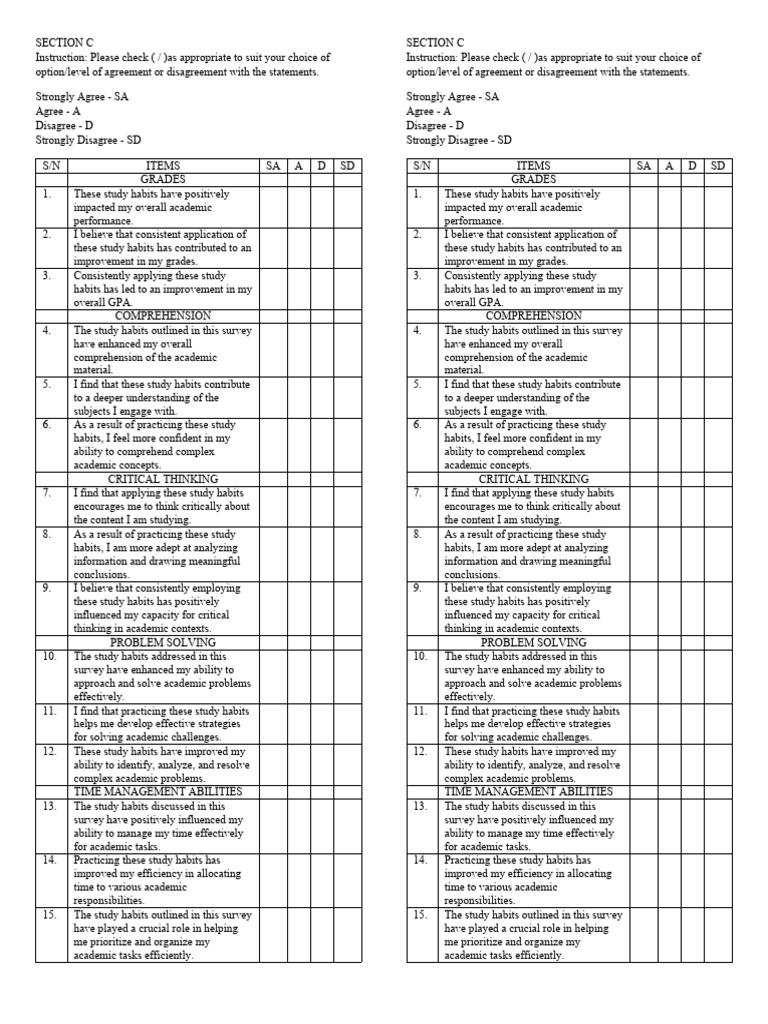 Questionnaire | PDF | Critical Thinking | Thought