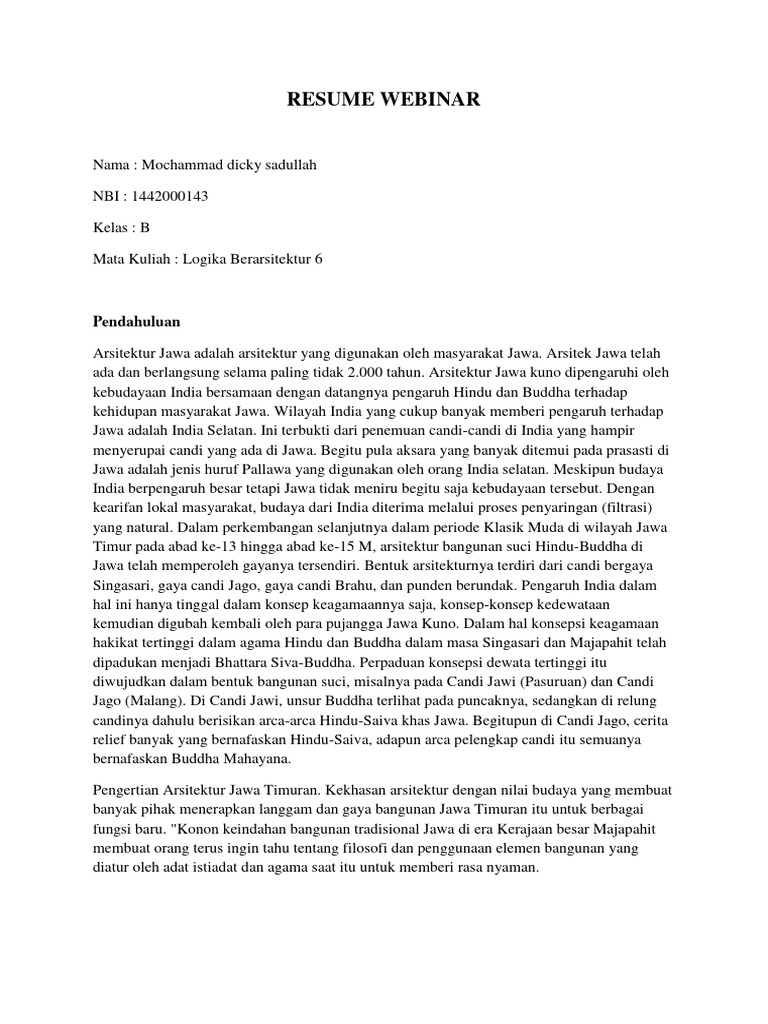 Resume Webinar - 1442000143 - M.dicky.s | PDF | Ilmu Sosial