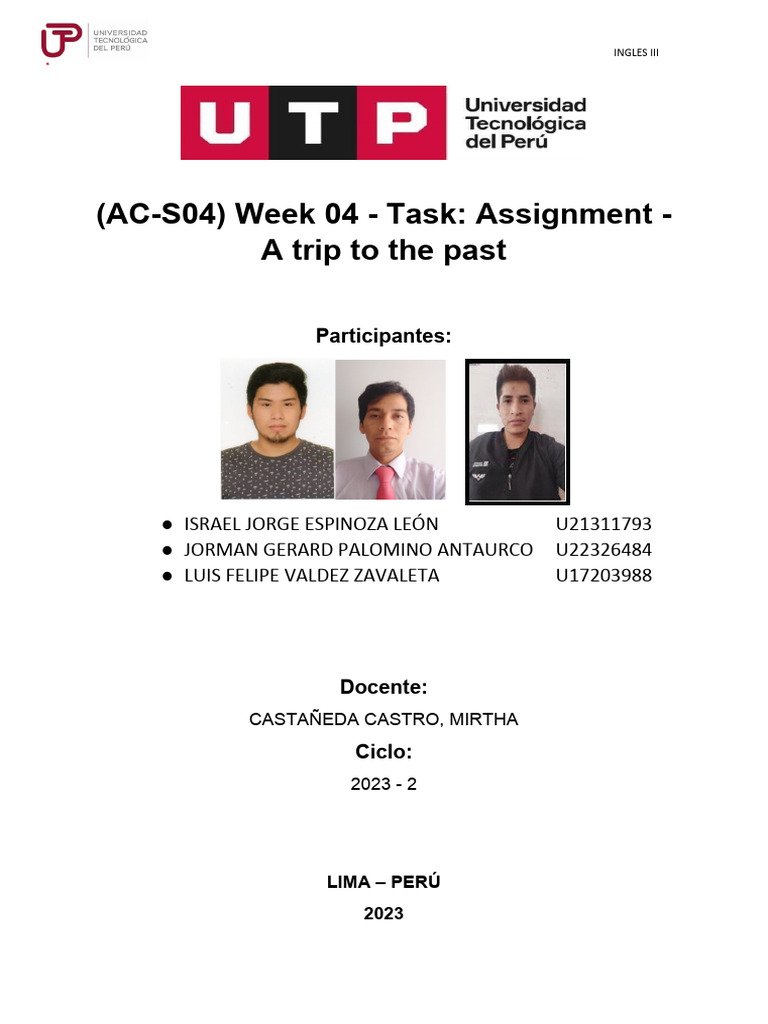 (AC-S04) Week 04 - Task Assignment - A Trip To The Past | PDF