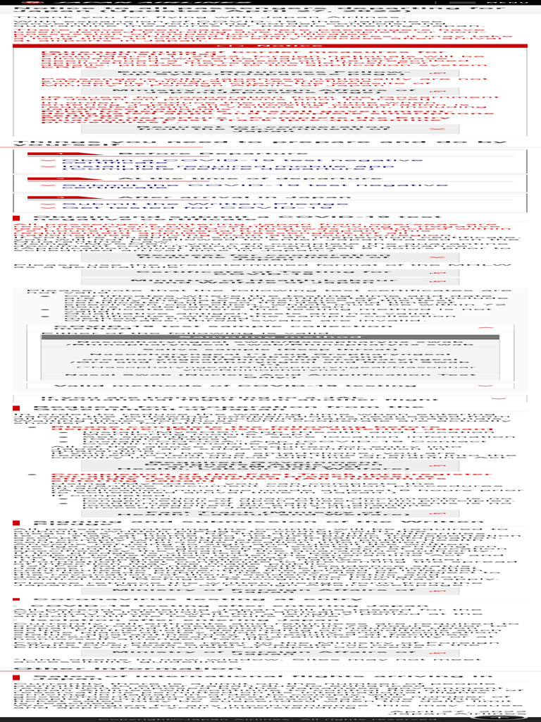 Notice To All Passengers Departing For Japan - JA | PDF | Quarantine