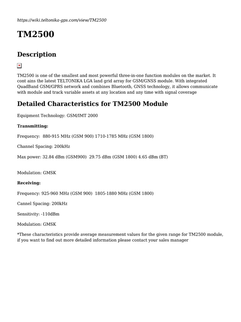 TM2500 Module Overview and Specs | PDF | Computers