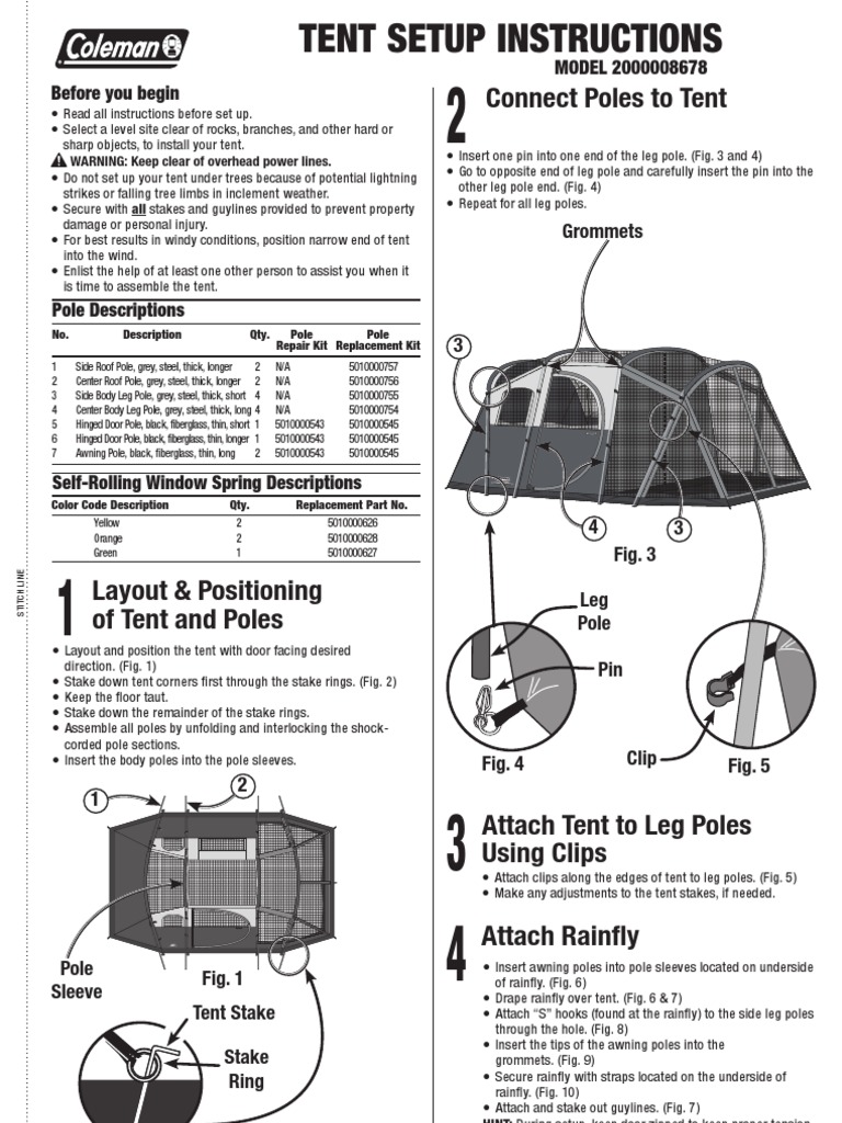 Coleman 10-Man Tent Manual | PDF | Window | Tent