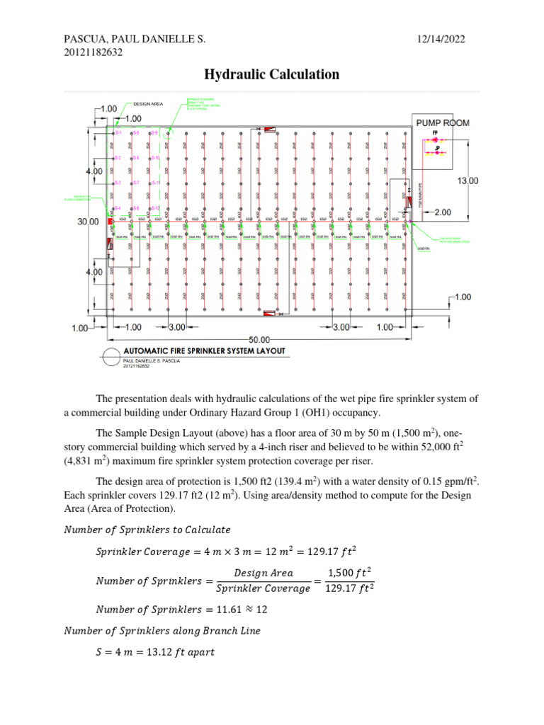 FINAL Hydraulic Calculation | PDF | Fire Sprinkler System | Pipe (Fluid ...