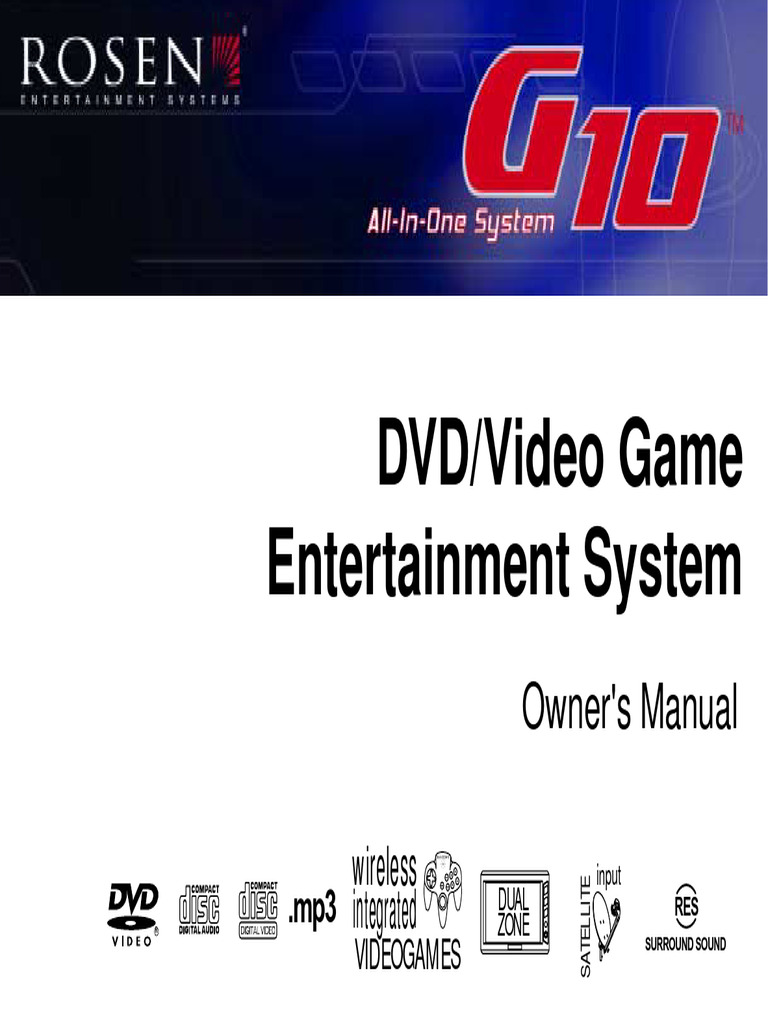 DVD/Video Game Entertainment System: Owner's Manual | PDF | Compact ...