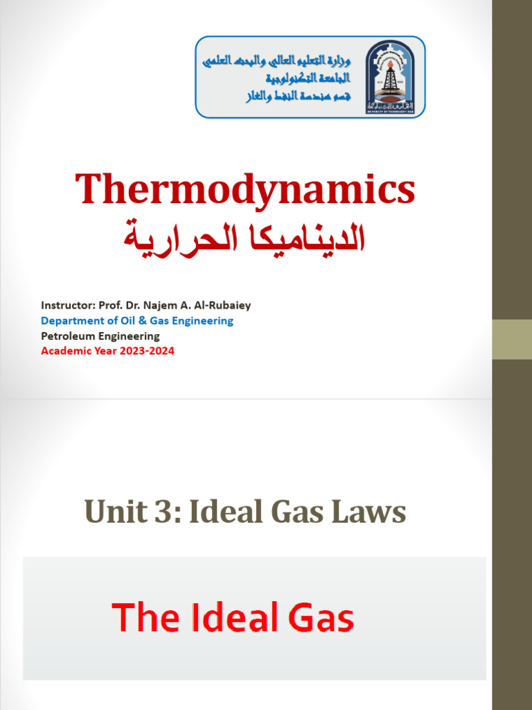 Unit 3 - Ideal Gas | PDF | Gases | Thermal Expansion
