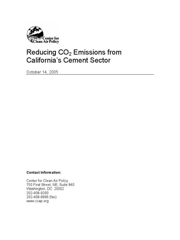 Ccap Report Cement | PDF | Emissions Trading | Economic Growth