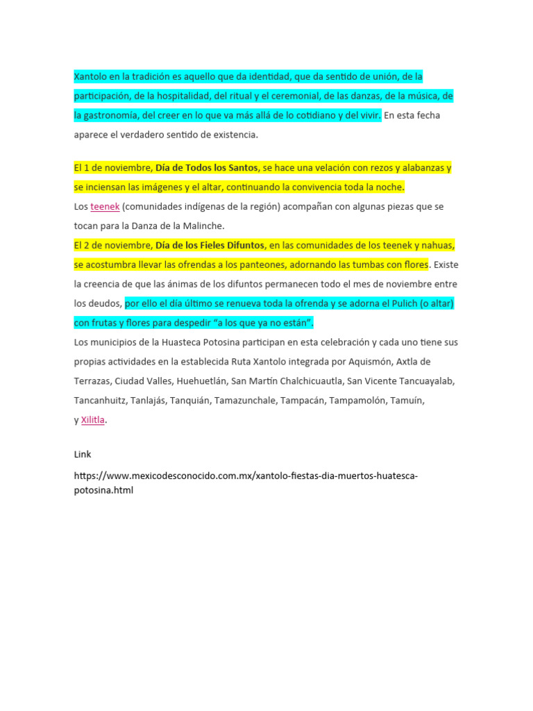 Xantolo: Tradiciones y Celebraciones en Huasteca | PDF