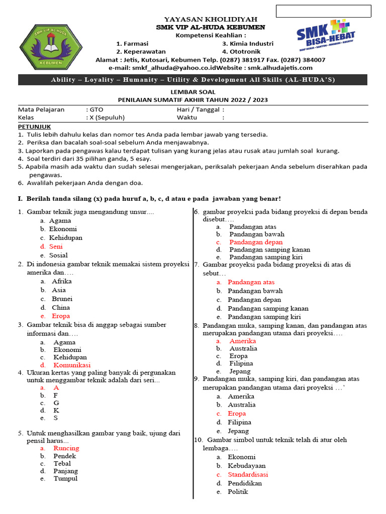 Soal PAS GENAP GTO OTOTRONIK KELAS X | PDF