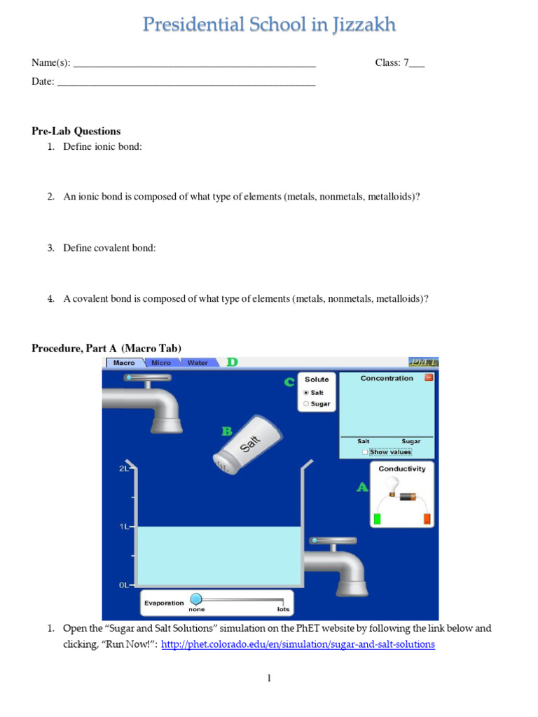 Ionic vs Covalent: Sugar and Salt Lab | PDF | Sodium Chloride ...