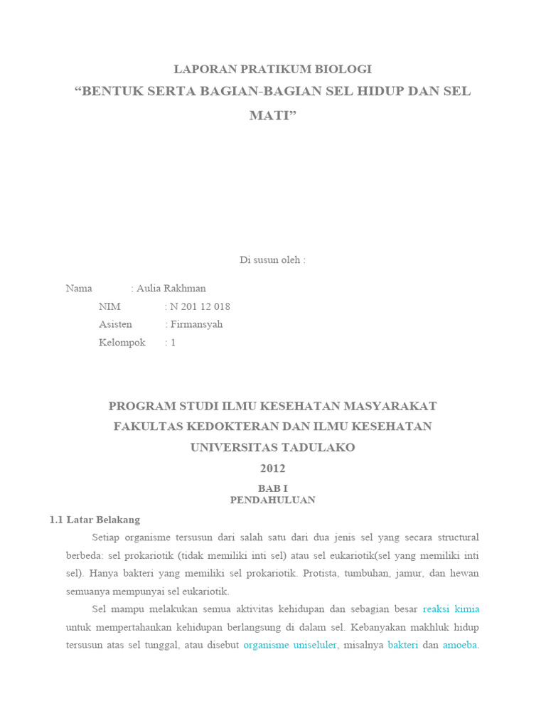Laporan Pratikum Biologi Sri | PDF