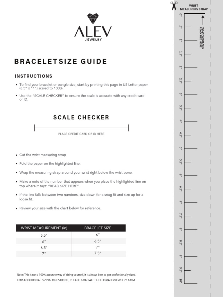 Size Charts Bracelets | PDF | Bracelet | Ornaments
