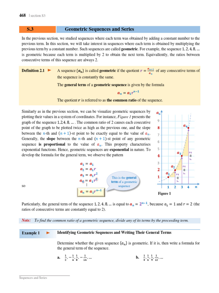 Sequences and Series s3 Geometric Sequences and Series - Bpns 468-476 v2 | PDF | Equations | Mean