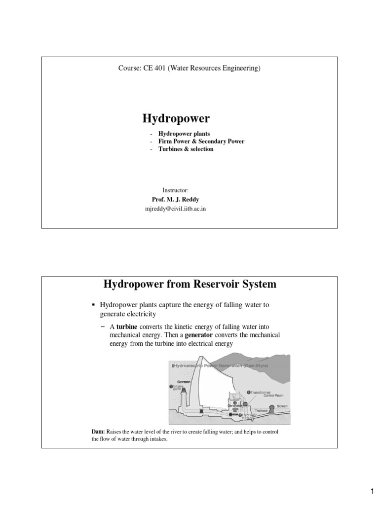 Lecture29 Hydropower | PDF | Hydropower | Hydroelectricity