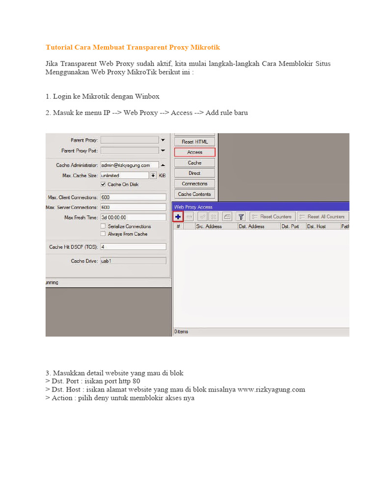 Cara Membuat Transparent Proxy Mikrotik | PDF