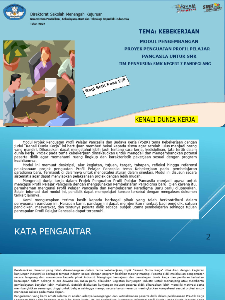 Modul P5BK - Tema Kebekerjaan - Kenali Dunia Kerja | PDF | Bisnis
