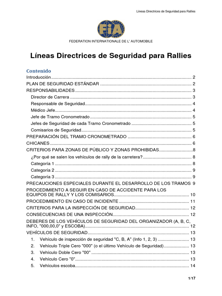 Rally_Guidelines_FIA | PDF | Carrera de autos | Ambulancia