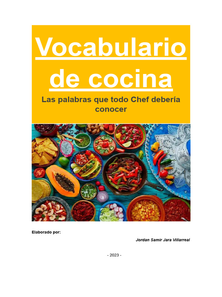 Vocabulario de Cocina | PDF | Cocinando | Carne